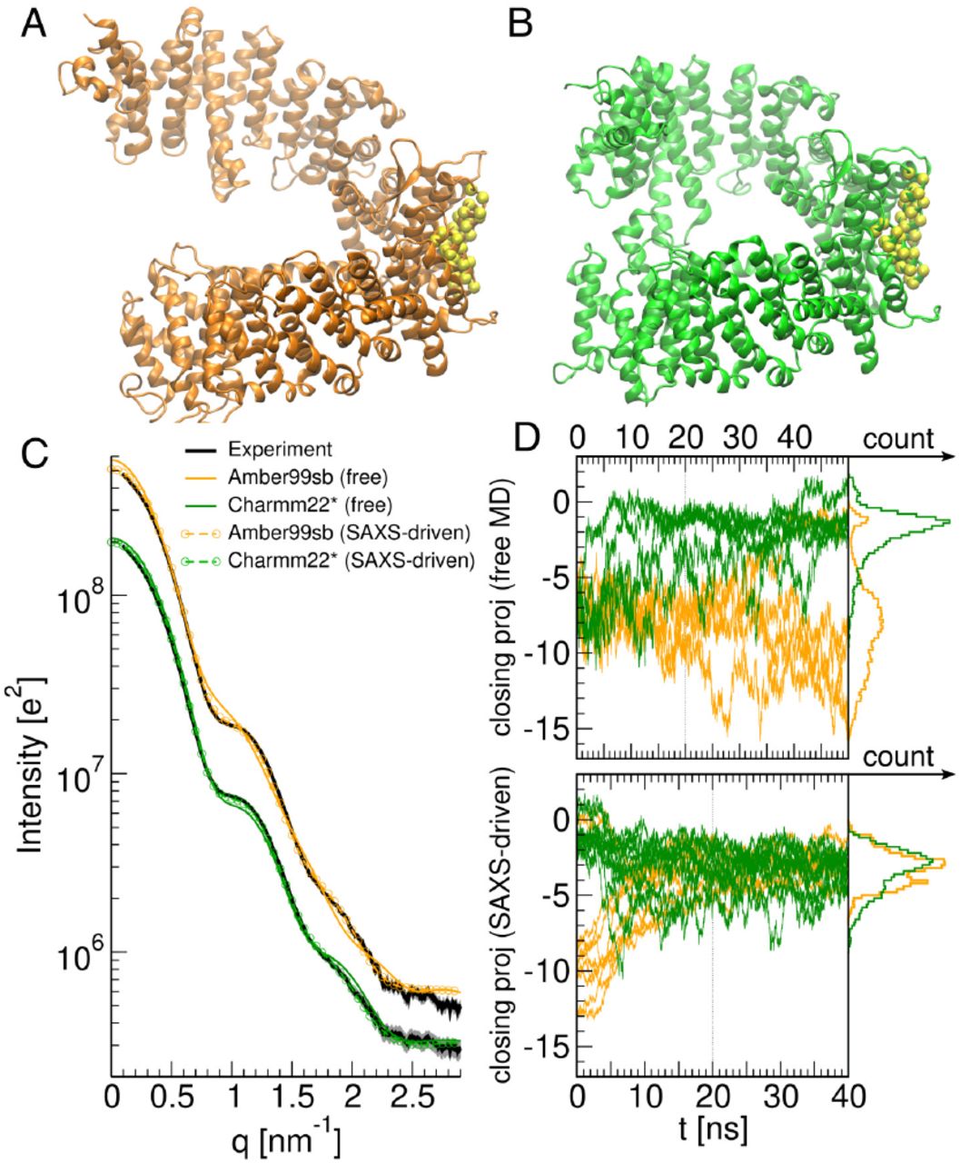 Structure and ensemble refinement against SAXS data: Combining MD simulations with Bayesian ...